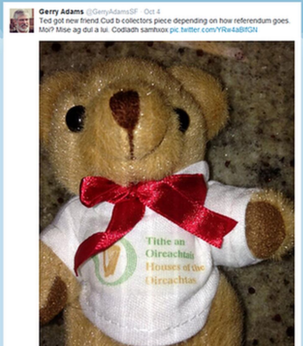 Gerry Adams' tweets: Ducks, teddy bears and a dog called Snowie - BBC News