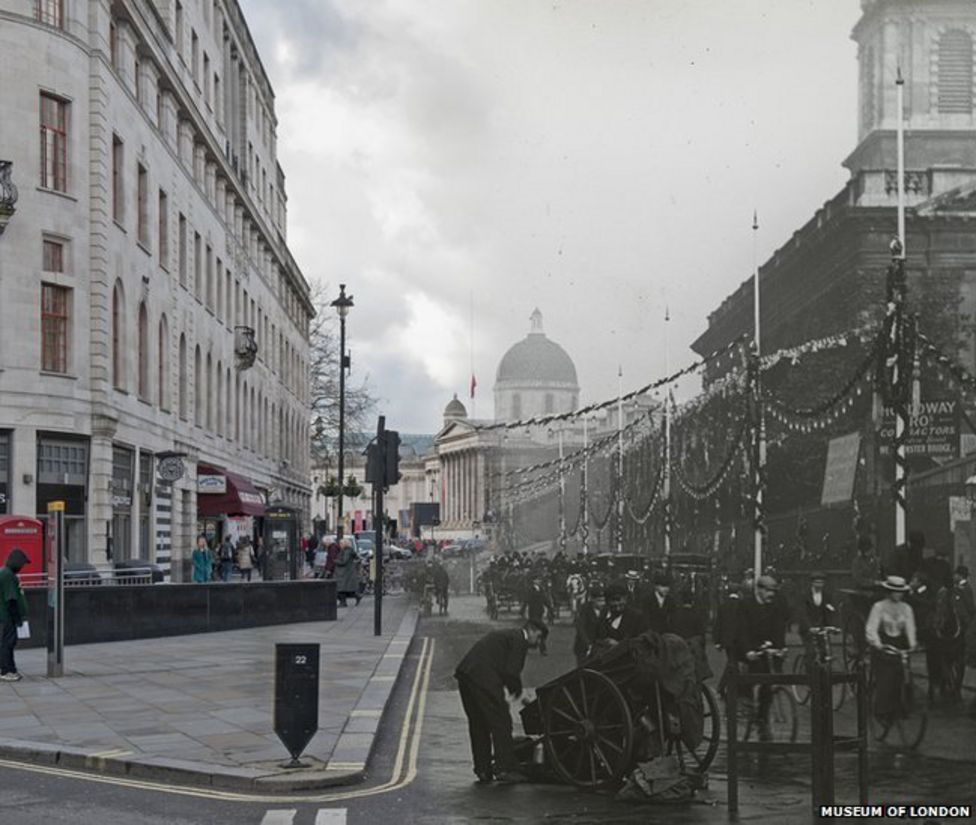 In pictures: London now and then - BBC News