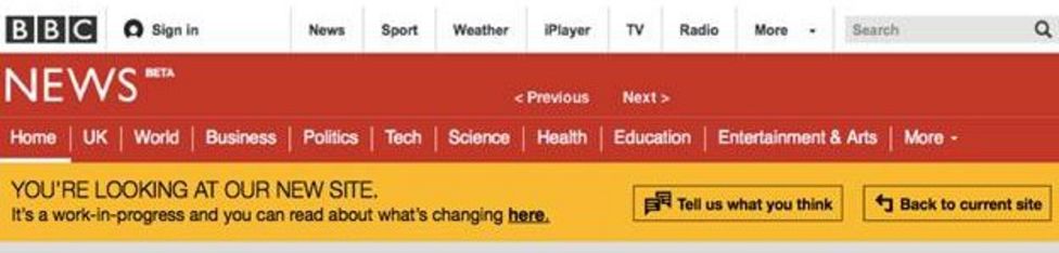 BBC News Online: Responsive design in beta - BBC News