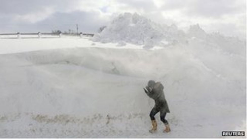 Extreme snow: One year on from worst blizzard in 50 years - BBC News