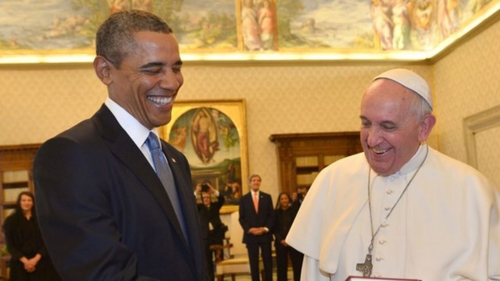 In pictures: Barack Obama meets Pope Francis - BBC News
