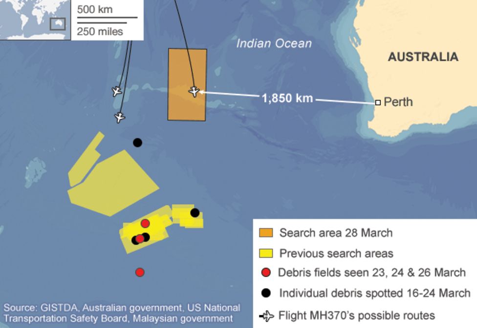 Flight MH370: 'Objects spotted' in new search area - BBC News