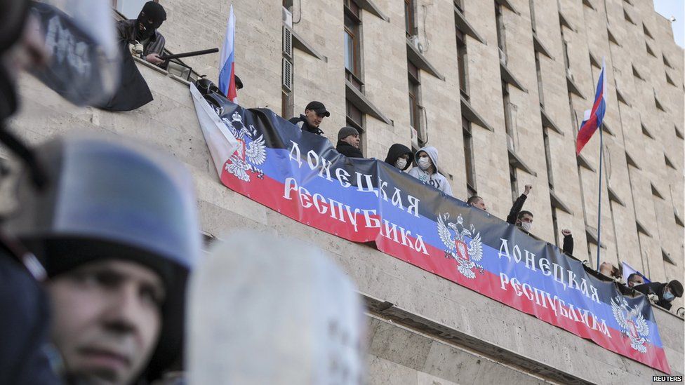 In pictures: Pro-Russians storm east Ukraine buildings - BBC News