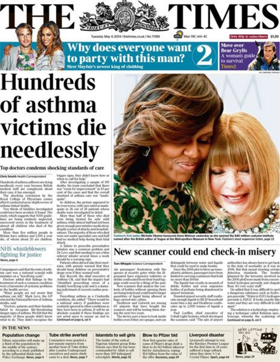 Sickness and health on front pages - BBC News