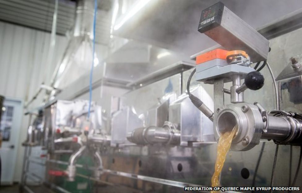 Making maple syrup - the traditional way - BBC News
