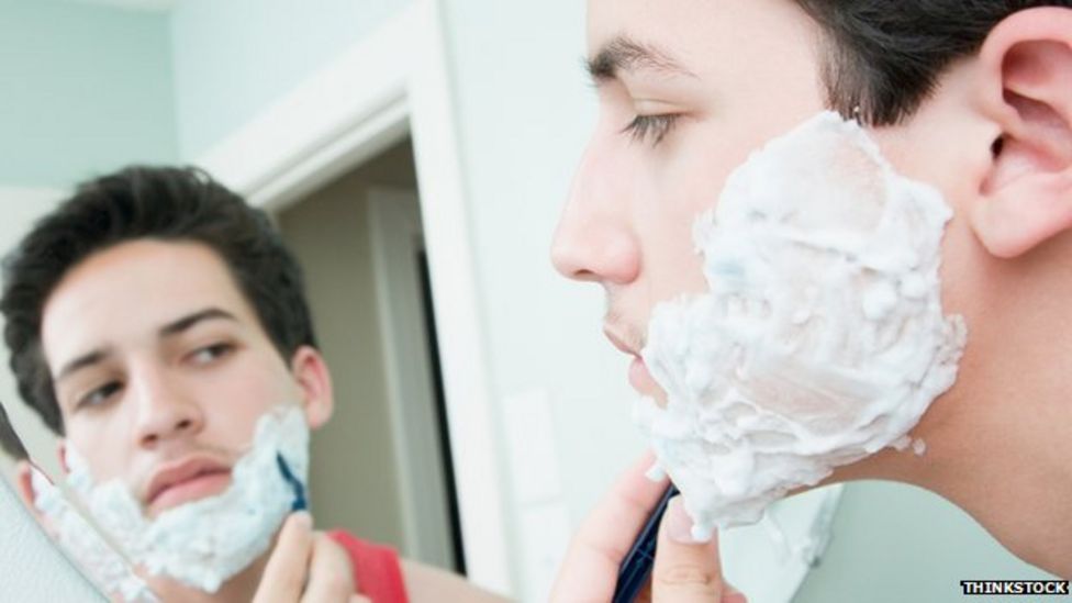 Should men shave their faces up or down? - BBC News