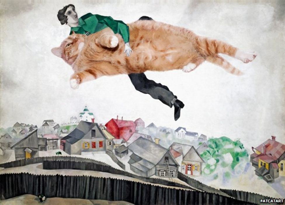 The paintings 'made better with cats' - BBC News