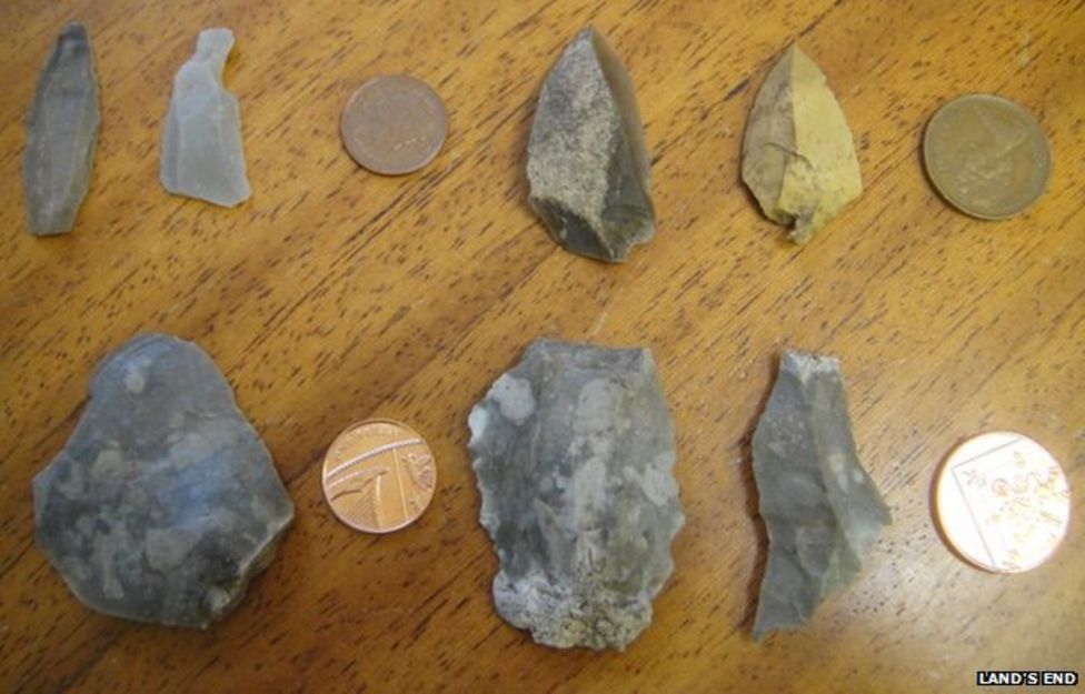 Mesolithic objects found during Land's End excavation - BBC News