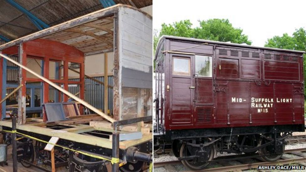 Restored railway horsebox ready for passengers - BBC News