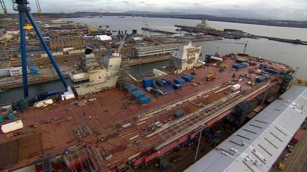 Queen names new Royal Navy aircraft carrier in Rosyth - BBC News