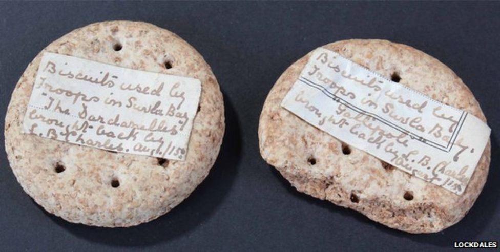 Two WW1 biscuits sell for £290 at Suffolk auction - BBC News