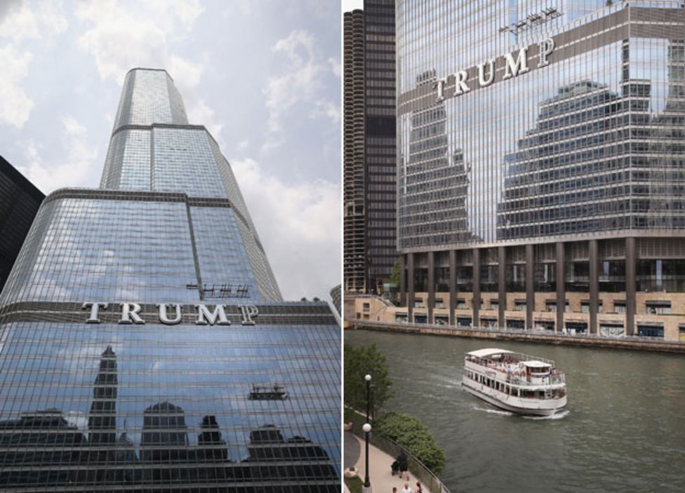 Donald Trump skyscraper sign 'tasteless' - BBC News