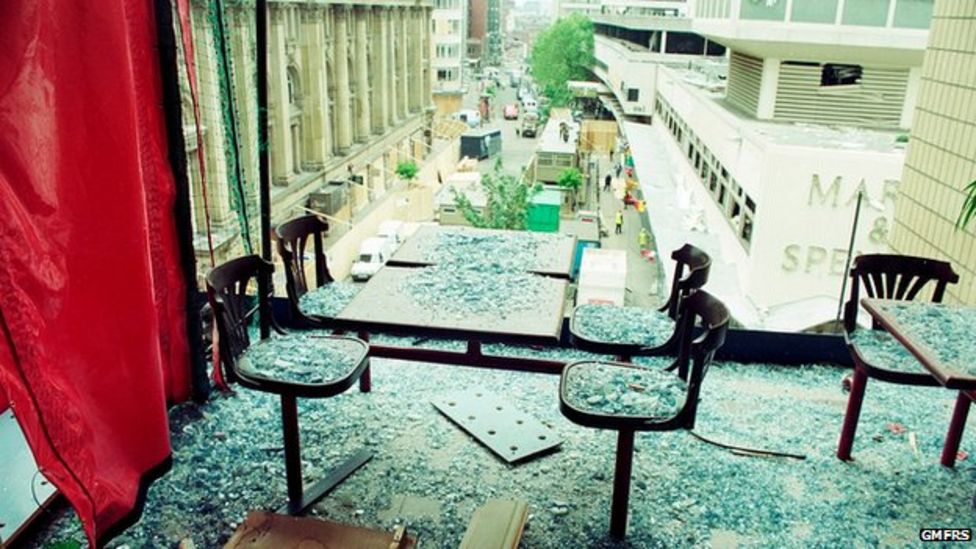 Manchester IRA bomb: Unseen images of blast aftermath - BBC News