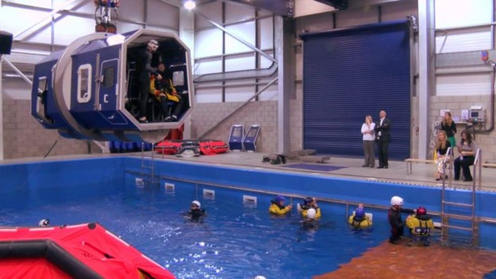 Saving lives in helicopter crashes at sea - BBC News