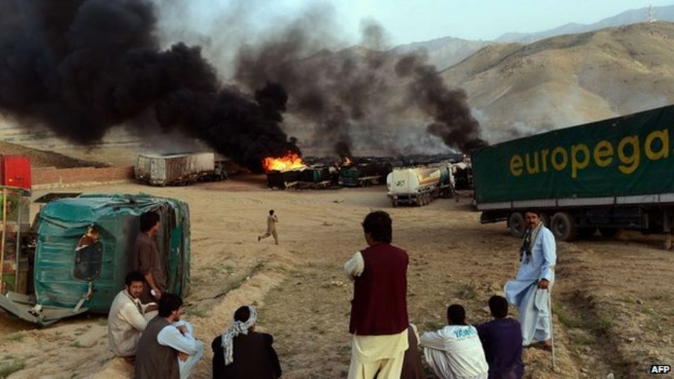 Taliban launch rocket attack on Kabul oil tankers - BBC News