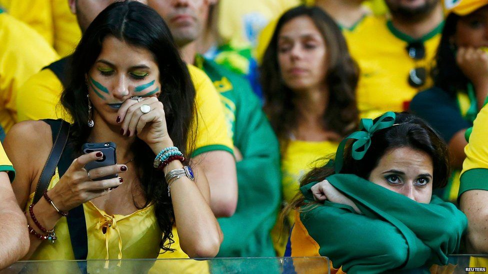 Pictures: Brazil fans despair at World Cup loss - BBC Newsround