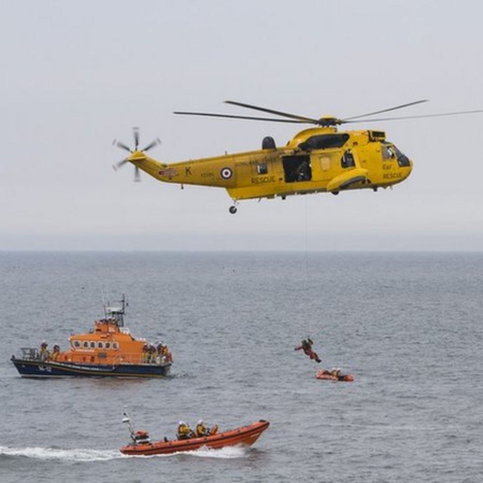 Revamped Redcar lifeboat station marked by rescue display - BBC News