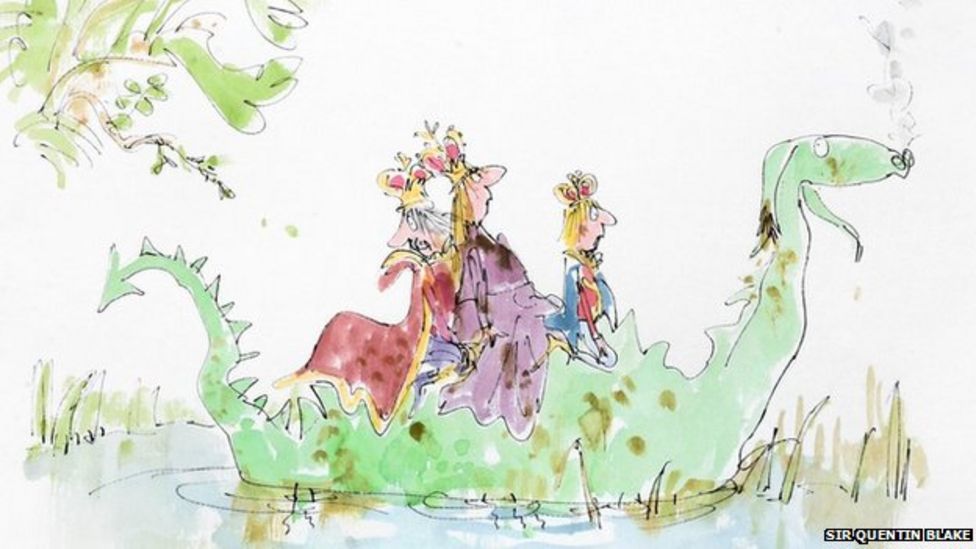 Sir Quentin Blake's artwork goes on show at Mottisfont - BBC News