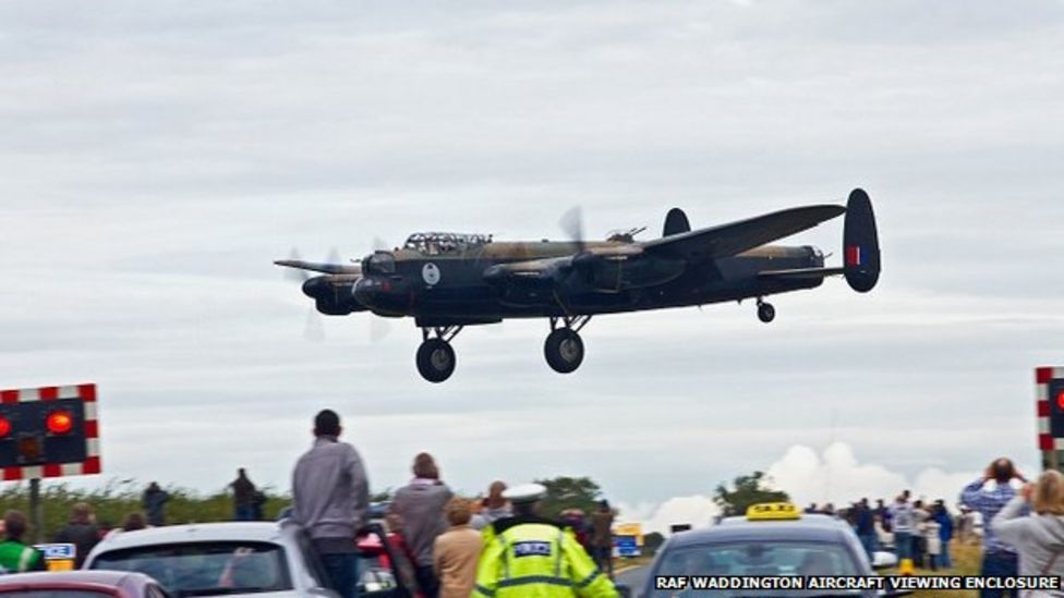 Lancasters and Vulcan unite for Lincoln flypast - BBC News
