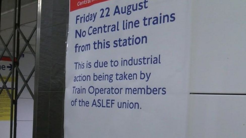 Central Line Tube passengers hit by Aslef strike - BBC News