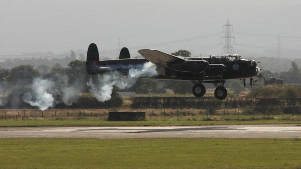 UK's only flying Lancaster back in the air after 'major' overhaul - BBC ...