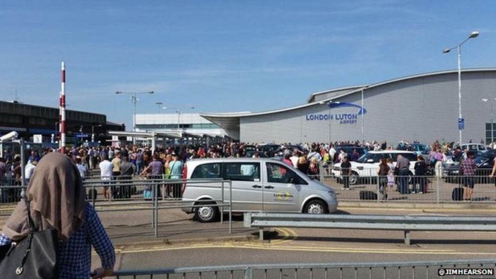 Luton Airport suspect package destroyed in controlled explosion - BBC News