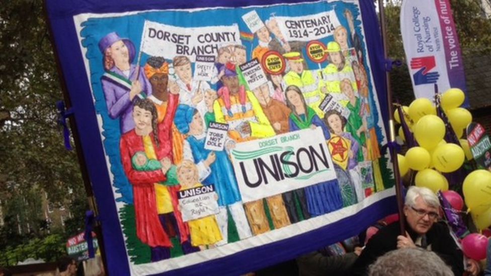 Pay protests bring thousands onto UK city streets - BBC News