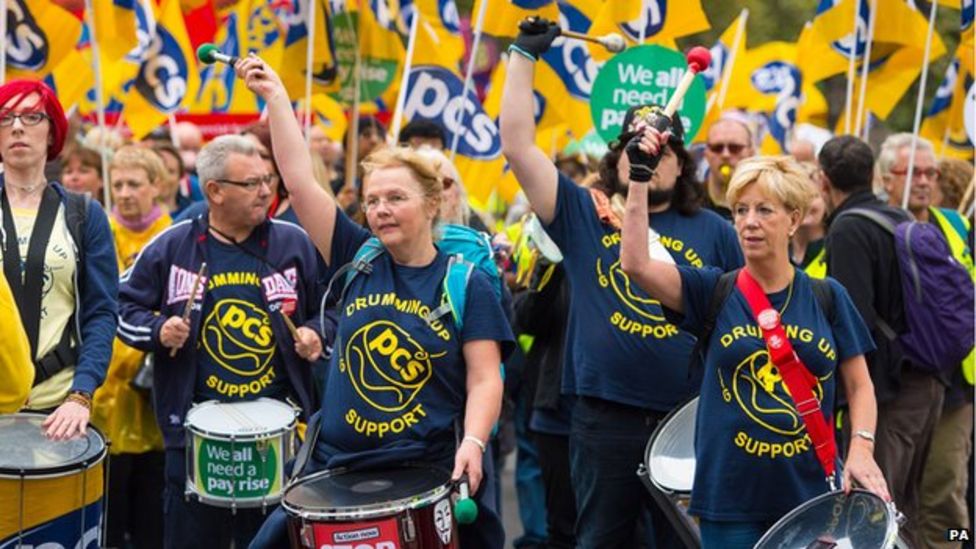 Pay protests bring thousands onto UK city streets - BBC News