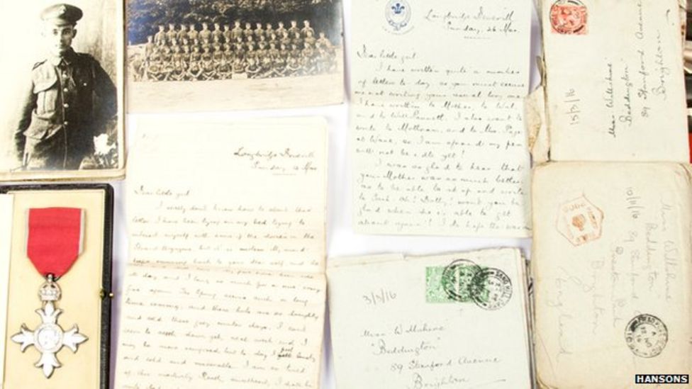 WW1 love letters between sweethearts fetch £5,000 at auction - BBC News