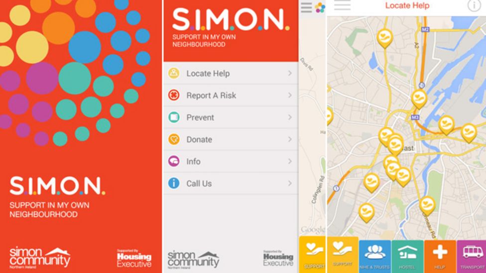Simon Community app to help homeless find shelter and food - BBC News