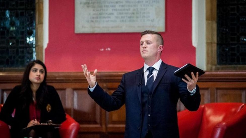 EDL founder Tommy Robinson speaks at the Oxford Union - BBC News
