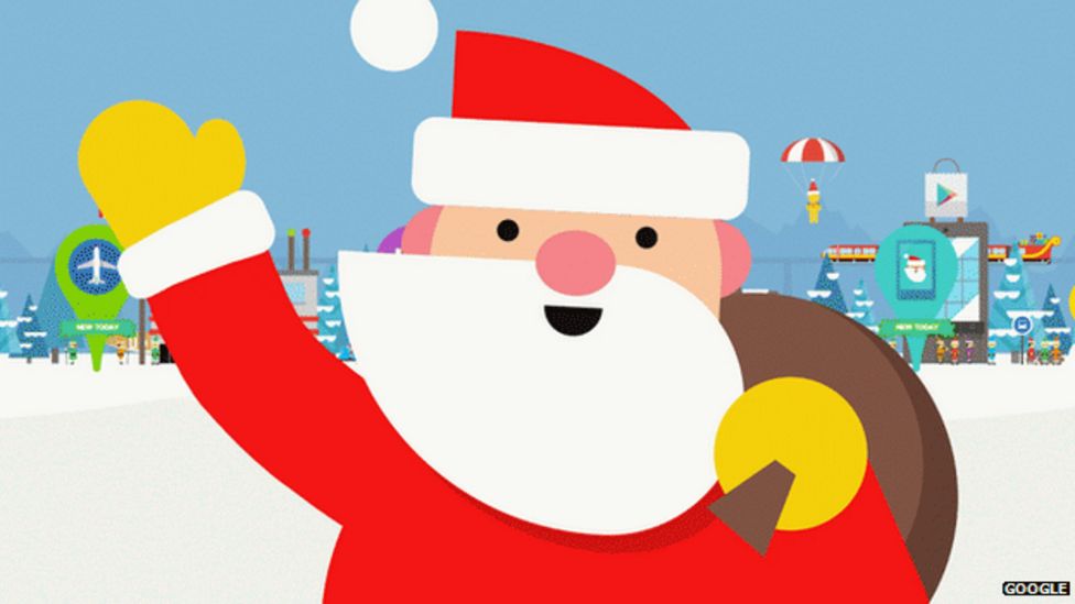 Tech giants Google and Microsoft battle to find Santa - BBC News