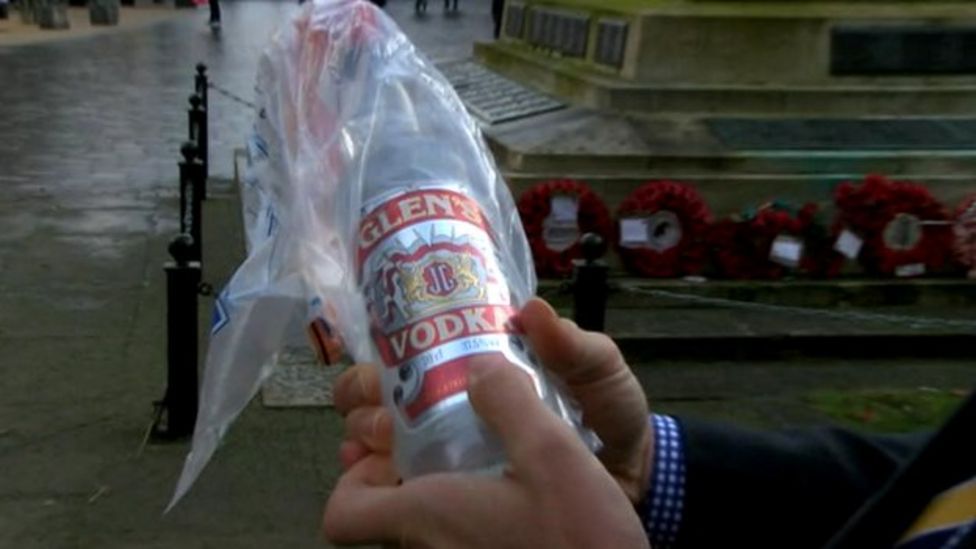 Spelling mistake exposes fake vodka in Luton - BBC News