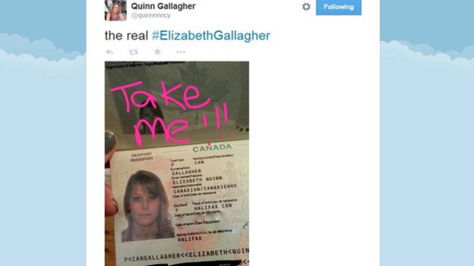 Elizabeth Gallagher travellers return home to Canada - BBC News