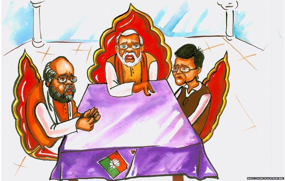 Delhi election: Arvind Kejriwal's victory in cartoons - BBC News