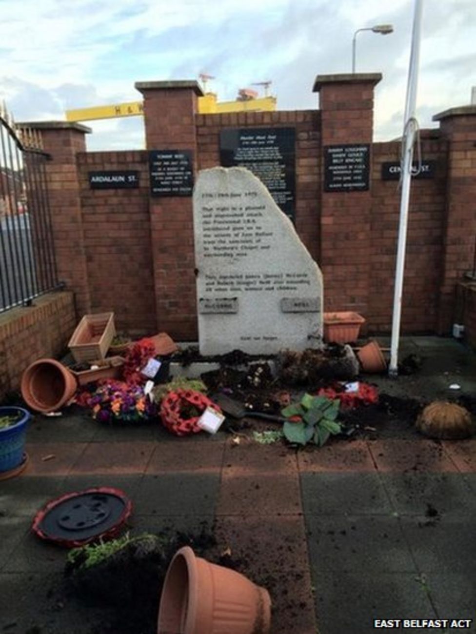 Newtownards Road: Attack on memorial to IRA victims - BBC News