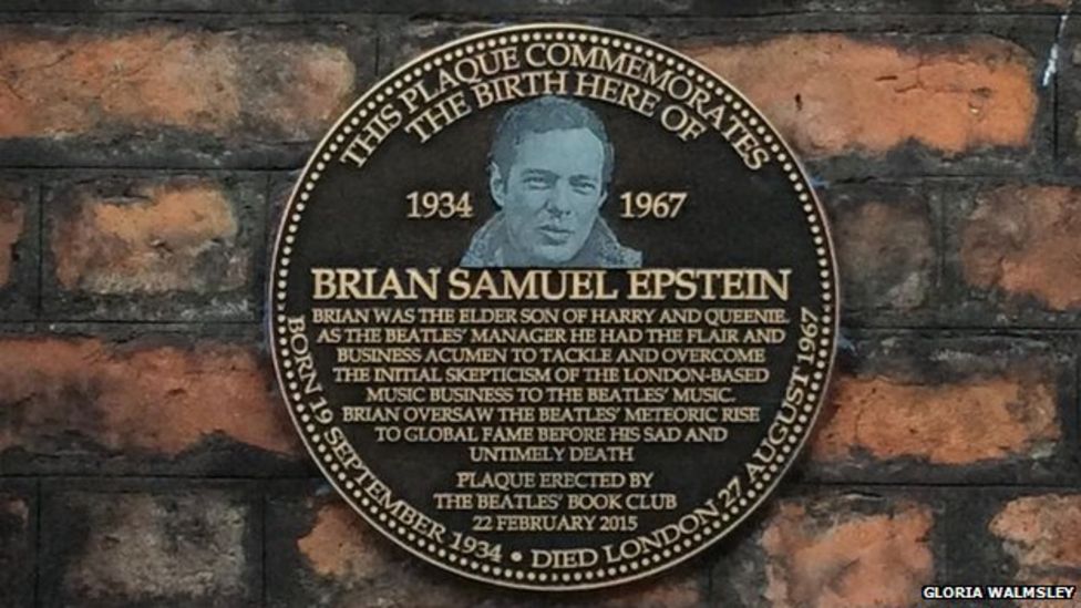 Plaque for Beatles manager Brian Epstein unveiled in Liverpool - BBC News