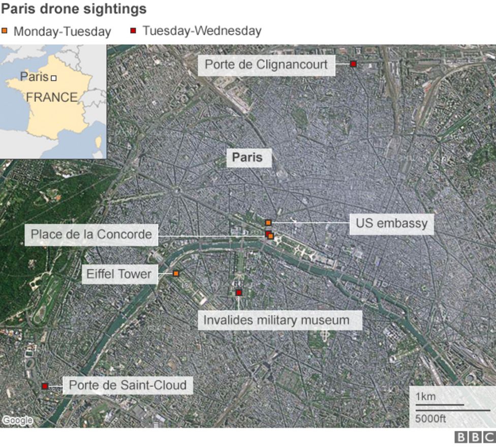 Paris night drone mystery deepens - BBC News