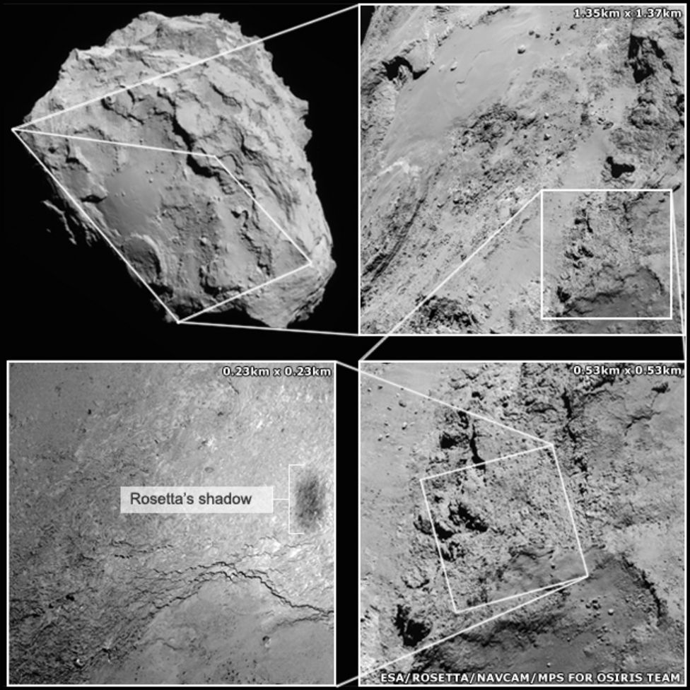 Rosetta catches its own shadow - BBC News