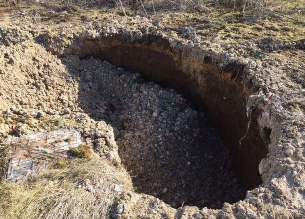 Hole appears next to The Mount prison in Bovingdon - BBC News