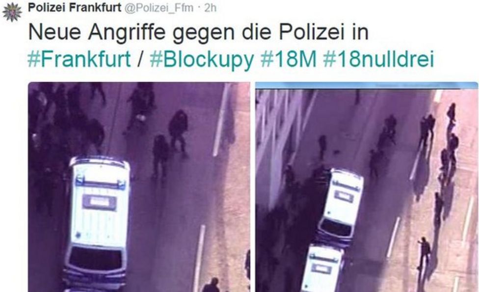 Germany riot targets new ECB headquarters in Frankfurt - BBC News