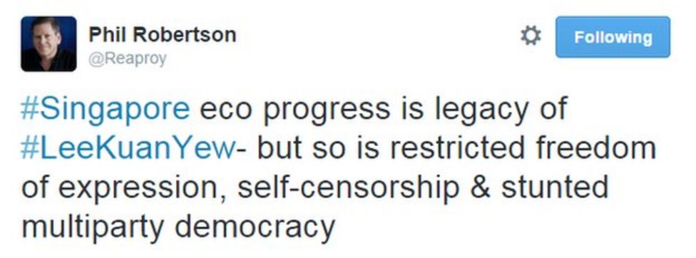 Lee Kuan Yew: Reaction in pictures and tweets - BBC News