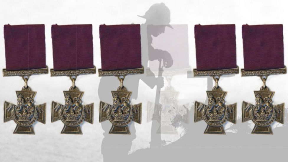 Six Lancashire Fusiliers' Gallipoli Victoria Cross medals displayed ...