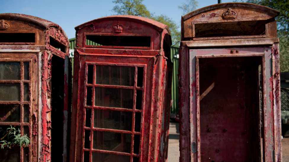 The yard for red phone boxes that ring no more - BBC News