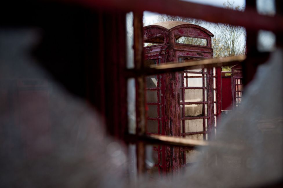 The yard for red phone boxes that ring no more - BBC News