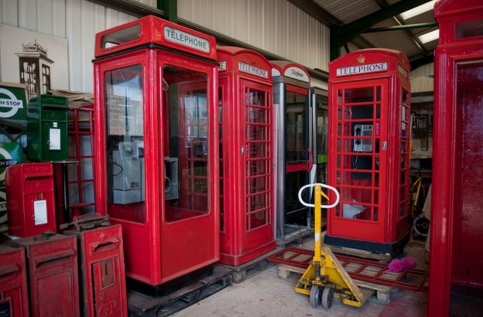 The yard for red phone boxes that ring no more - BBC News