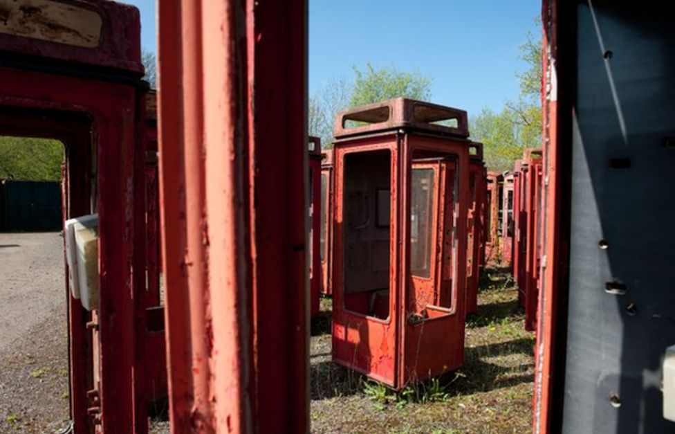 The yard for red phone boxes that ring no more - BBC News