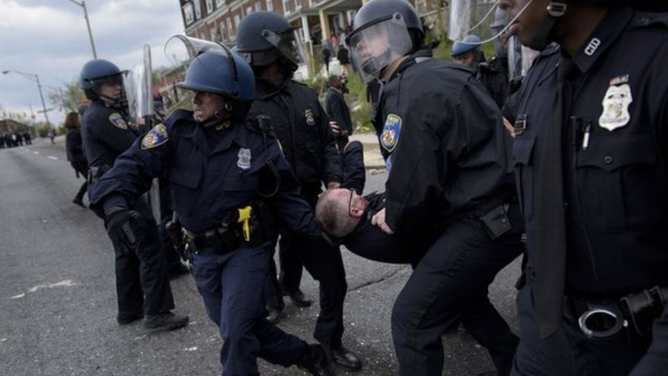 Baltimore Declares Emergency As Freddie Gray Riots Erupt Bbc News