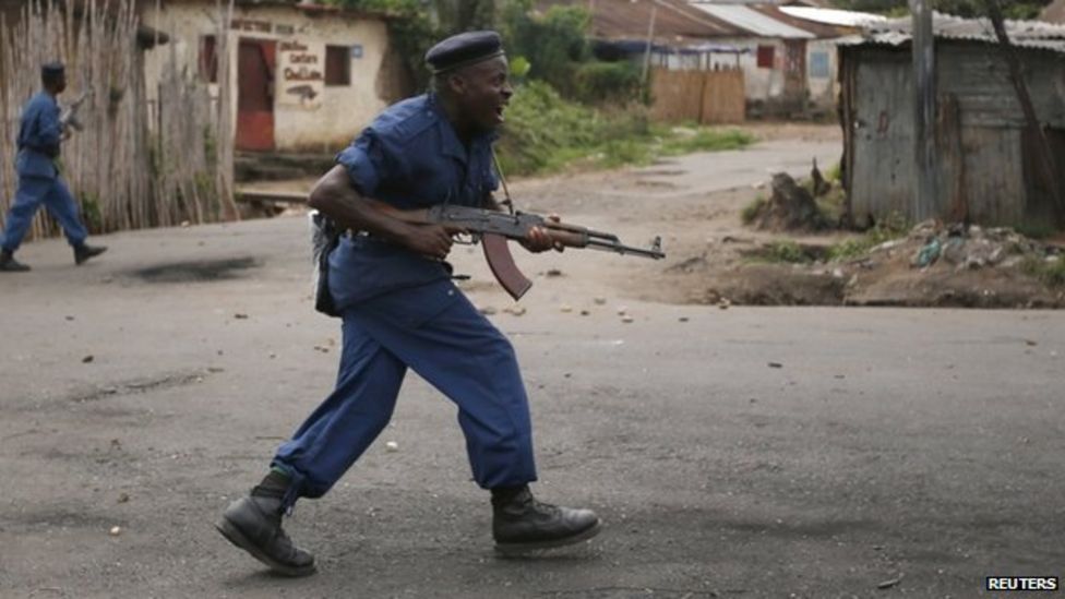 Burundi soldier shot dead by police during protests - BBC News