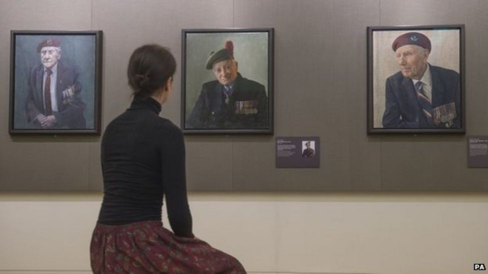 D-Day portraits commissioned by Prince Charles go on display - BBC News